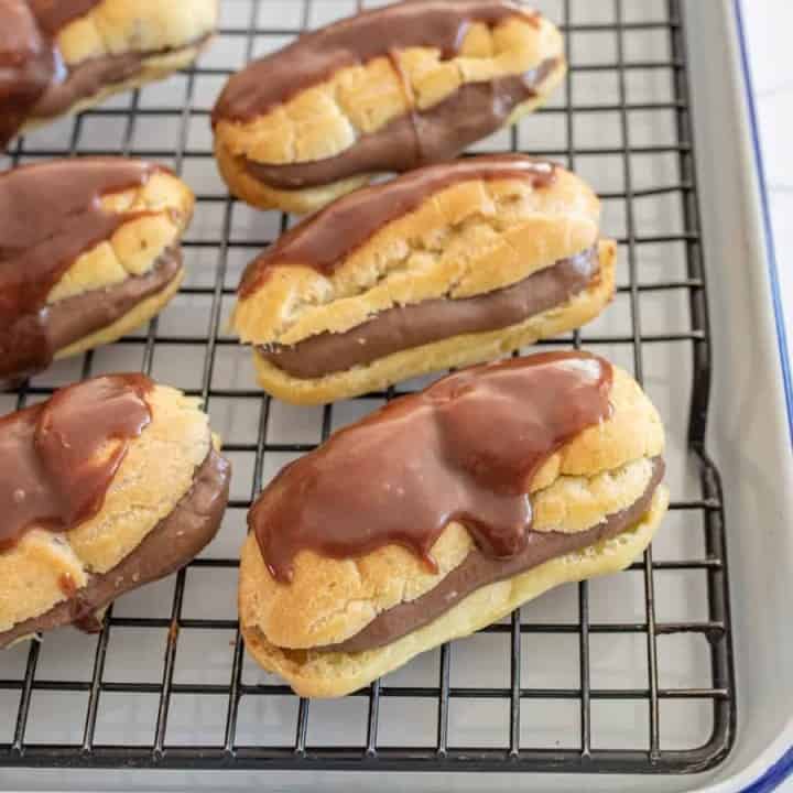 Homemade Chocolate Eclairs Recipe with Chocolate Custard