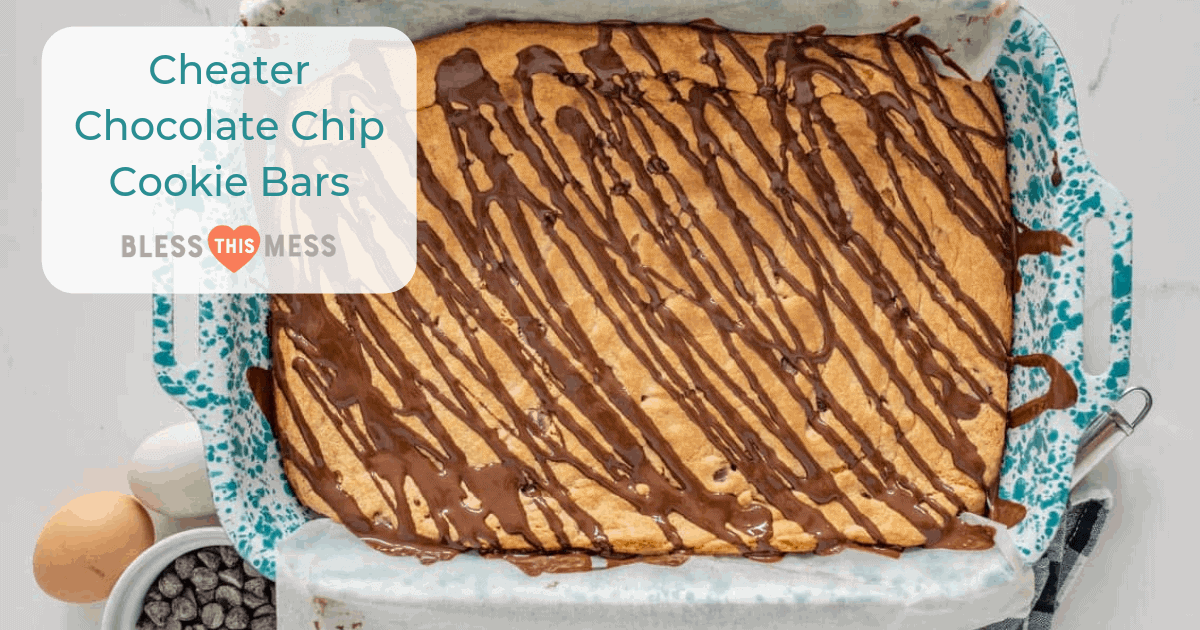 Cheater Chocolate Chip Cookie Bars - Bless This Mess