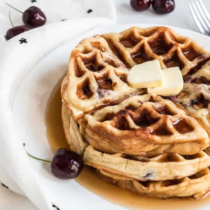Sweet Cherry Waffles - Fruity & Fluffy — Bless this Mess