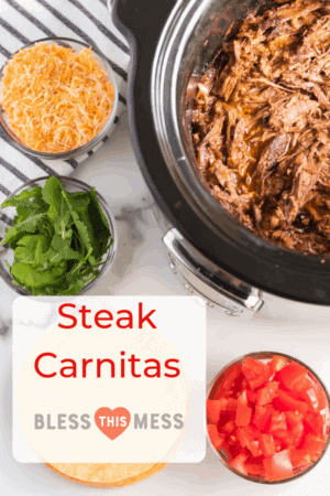Steak Carnitas Meat in the Crockpot - Bless This Mess
