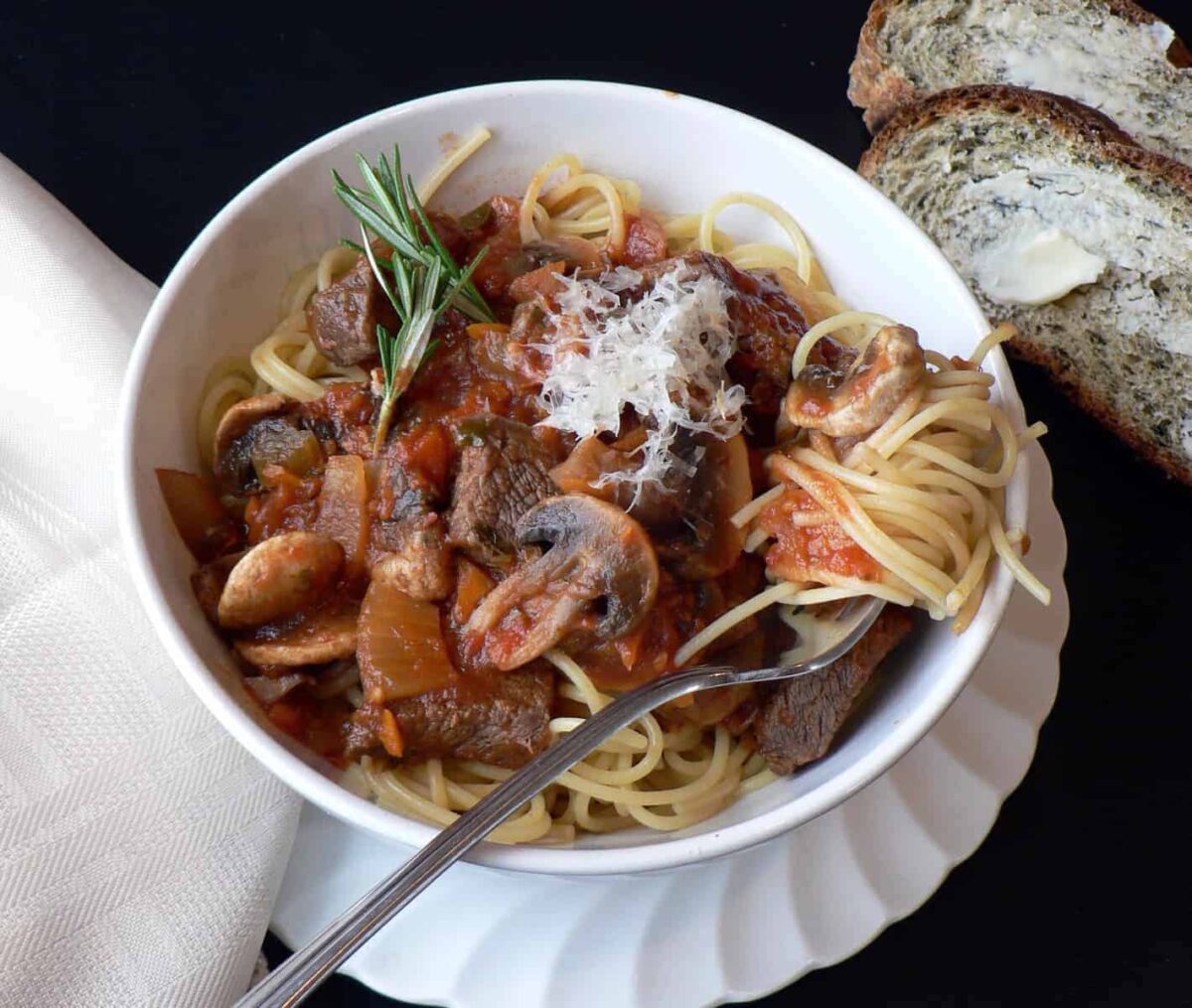 Steak and Mushroom Marinara - Bless This Mess