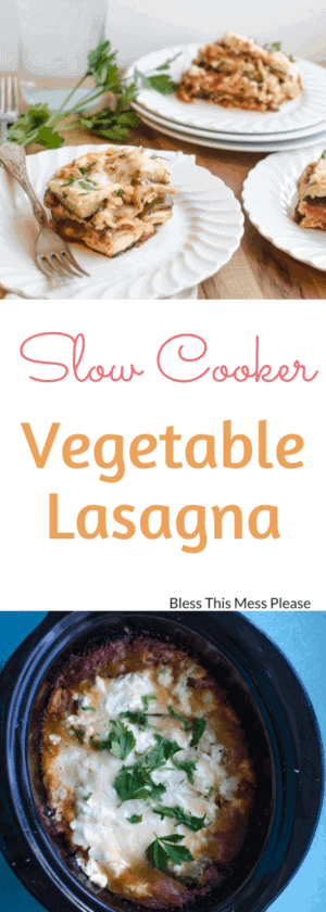 Easy Slow Cooker Vegetable Lasagna | Healthy Lasagna with Zucchini