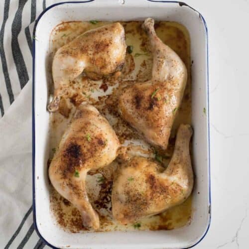 Baked Chicken Leg Quarters (Easy Recipe) - Bless This Mess