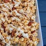Cinnamon Caramel Corn with White Chocolate & Pecans | Easy Snack