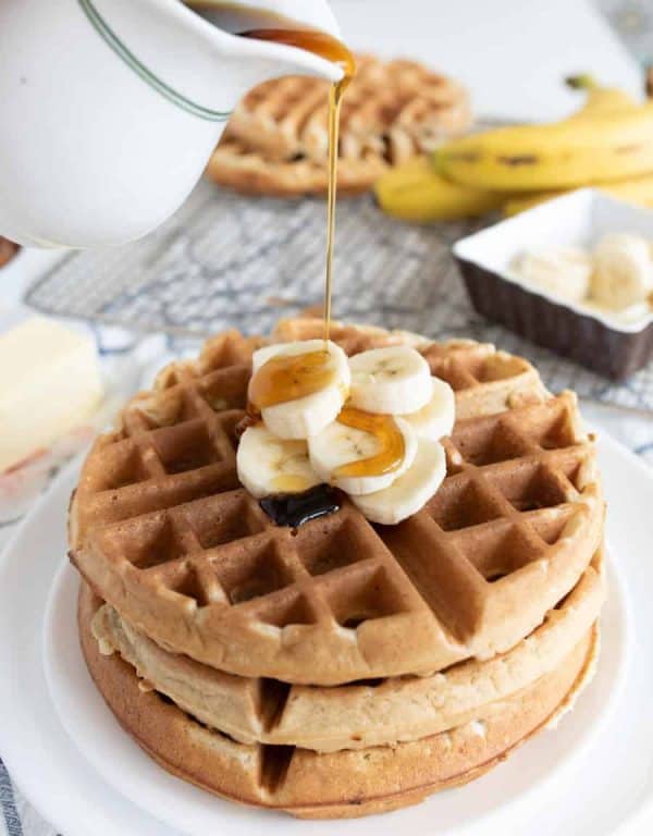 BEST Soft & Crunchy Banana Waffles — Bless this Mess
