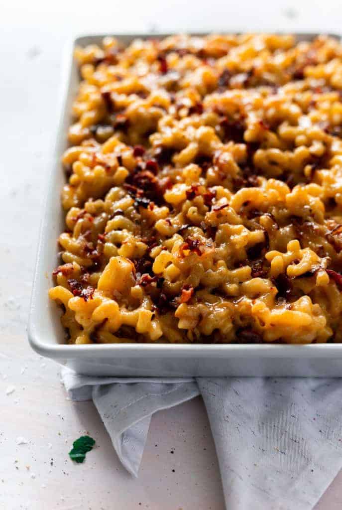 Creamy Baked Macaroni and Cheese with Bacon — Bless this Mess