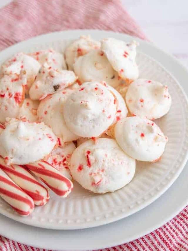 Candy Cane Meringue Cookies — Bless This Mess