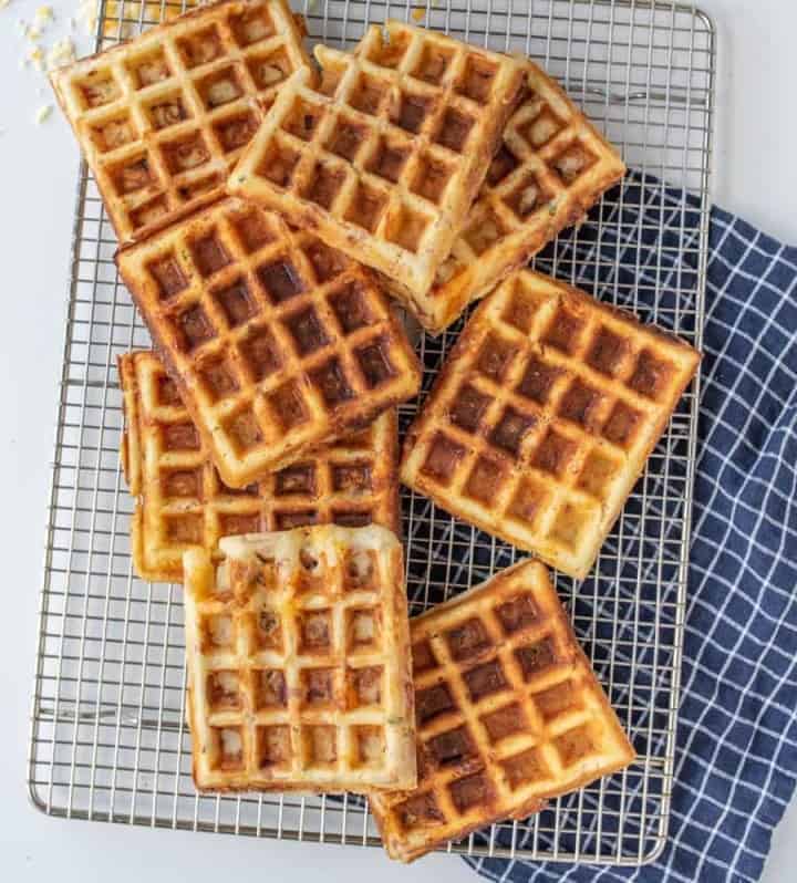 Ham and Cheese Waffles | Savory Waffle Recipe — Bless this Mess