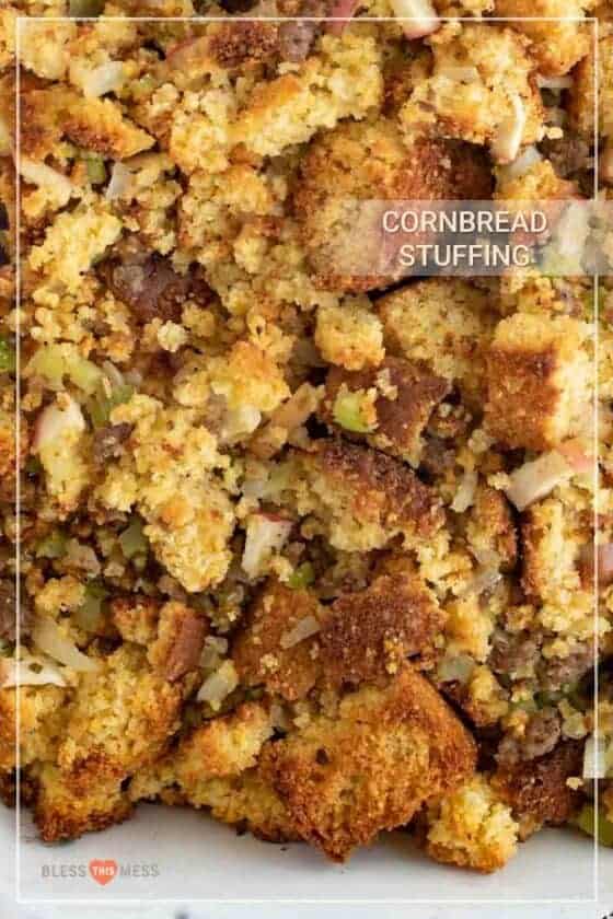 Cornbread Dressing with Sausage and Apples | Bless This Mess