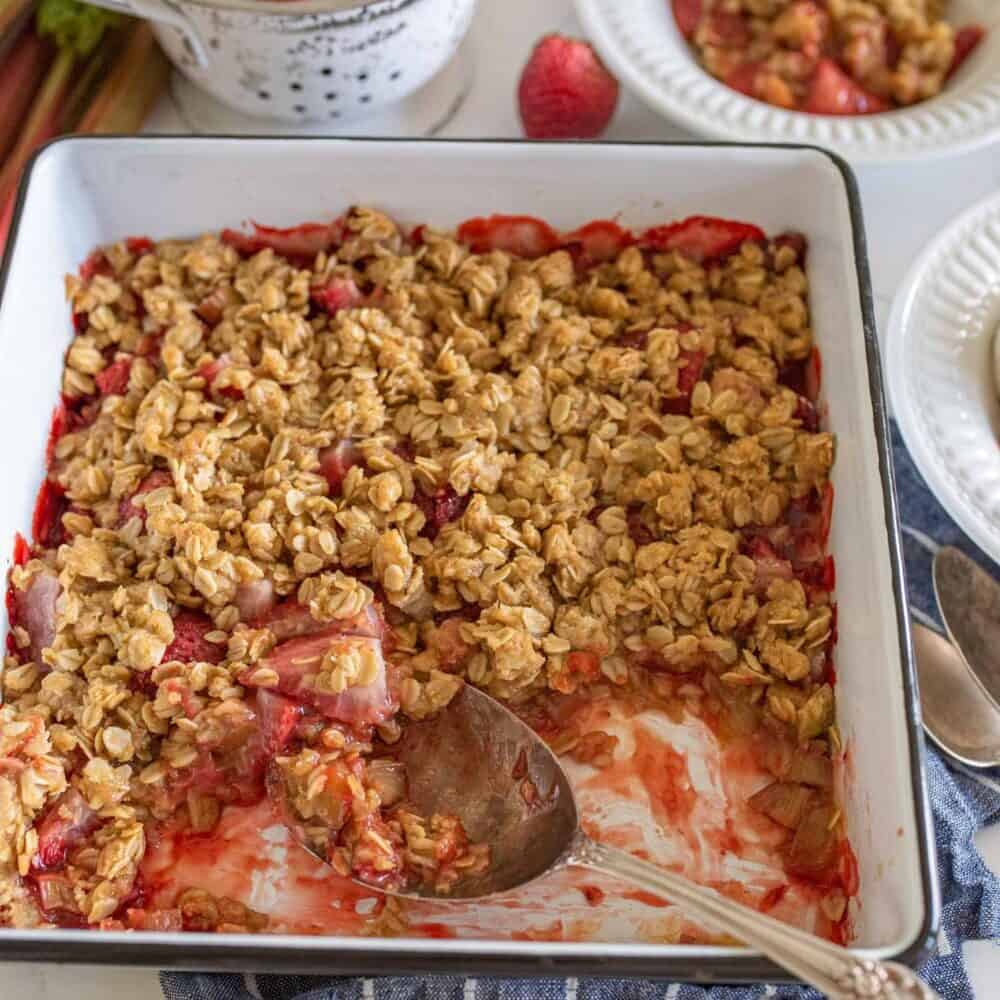 Rhubarb Crisp (No Other Added Fruit) - Bless This Mess