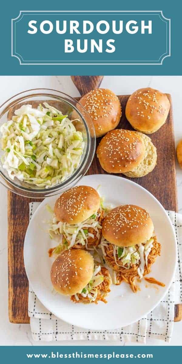 Sourdough Hamburger Buns Recipe — Bless this Mess