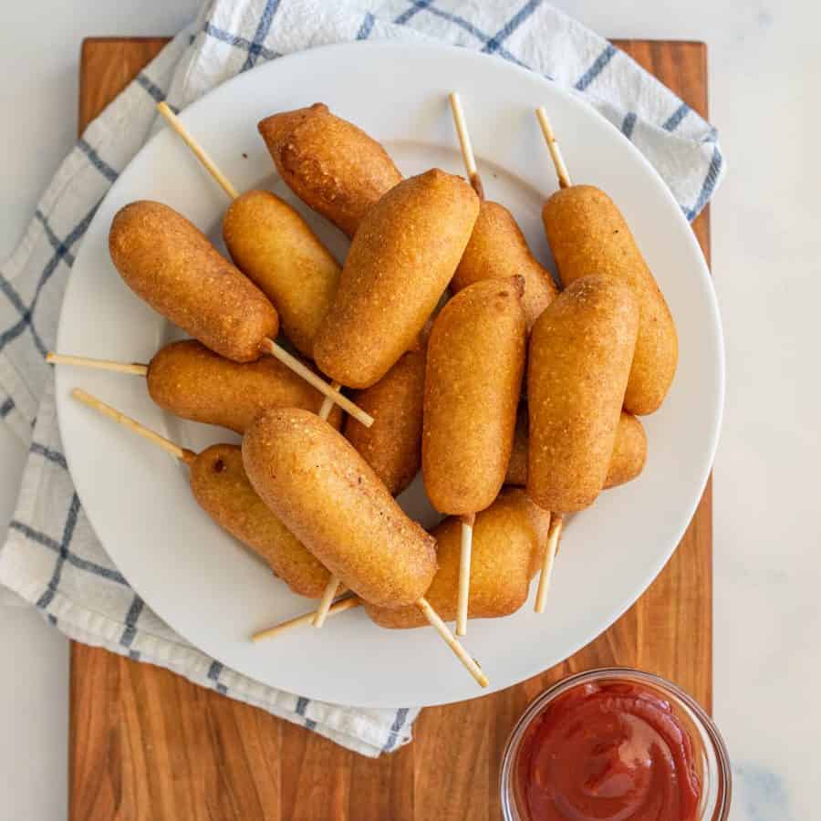Best Corn Dog Recipe {Crispy & Golden Brown} — Bless this Mess