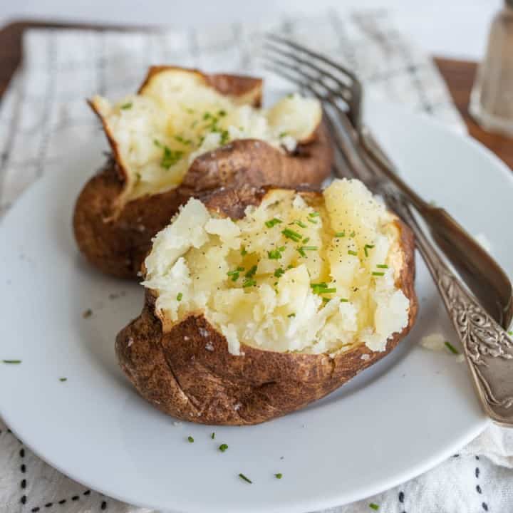 Air Fryer Baked Potatoes — Bless this Mess
