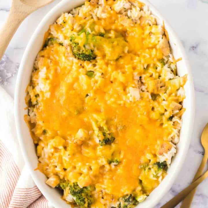 Baked Broccoli Chicken and Rice Casserole — Bless this Mess