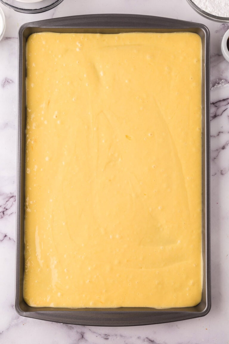Quick Easy Vanilla Sheet Cake | Cake-Mix Recipe with Icing and Sprinkles