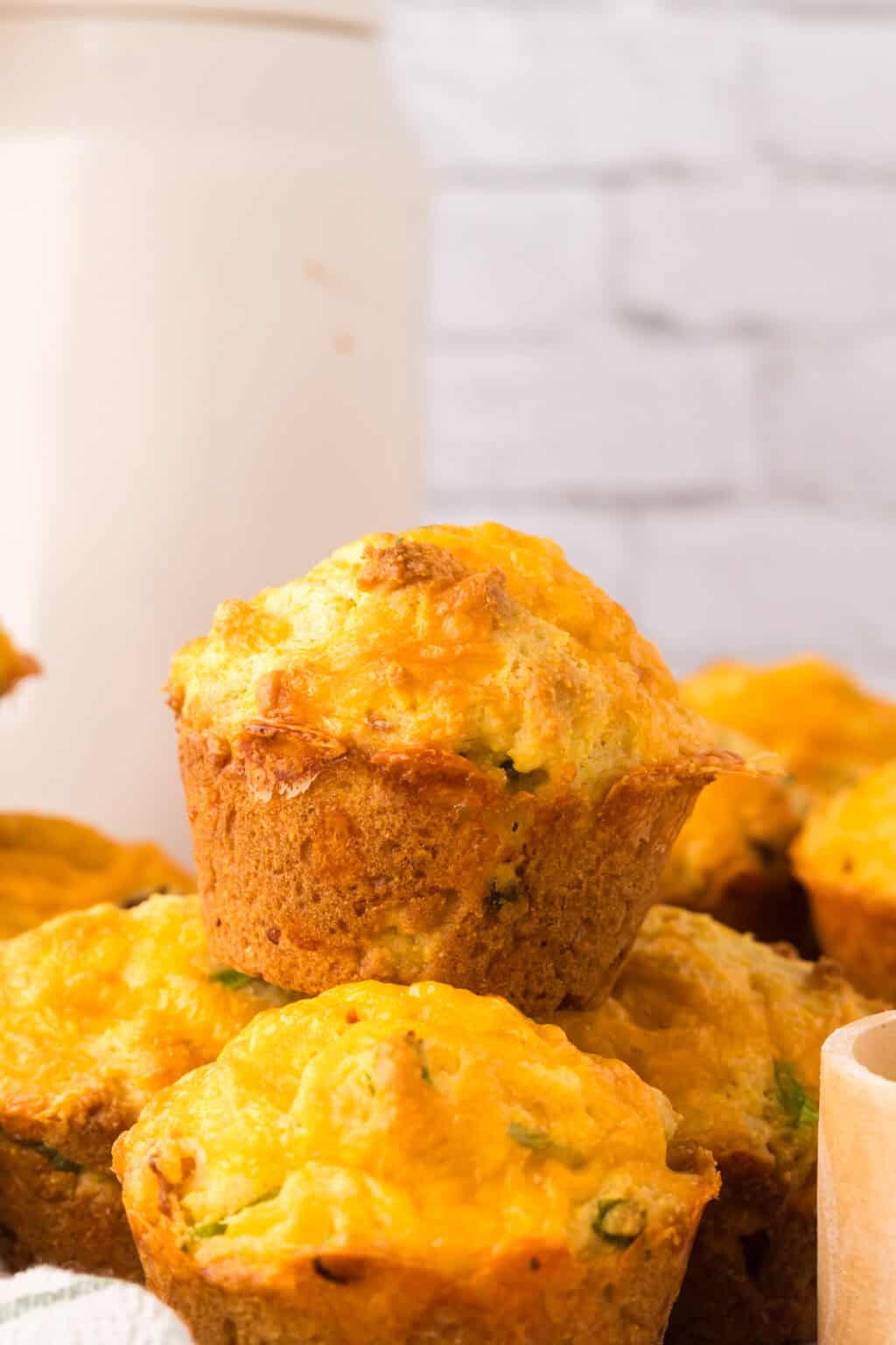 Cheddar Bacon Cornbread Muffins | Savory Cornbread Muffin Recipe