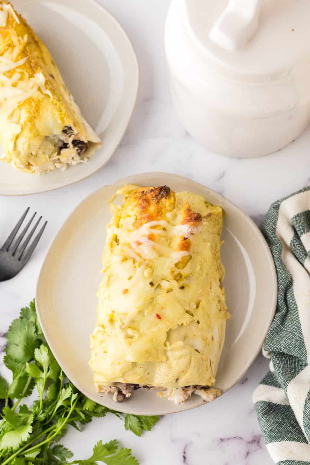 Tomatillo Ranch Burritos | Easy Smothered Chicken Burrito Recipe