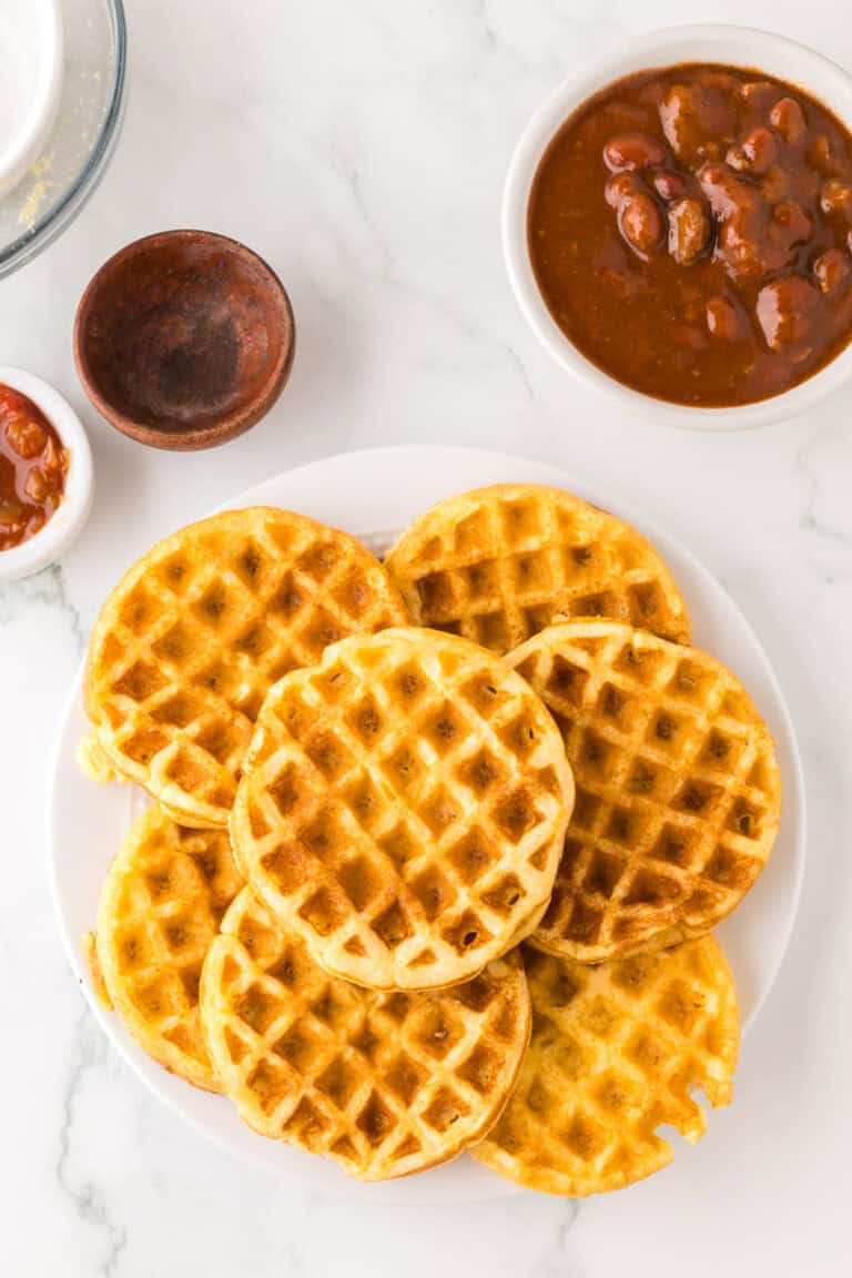 Cornbread Waffles with Chili | Easy Breakfast For Dinner Idea
