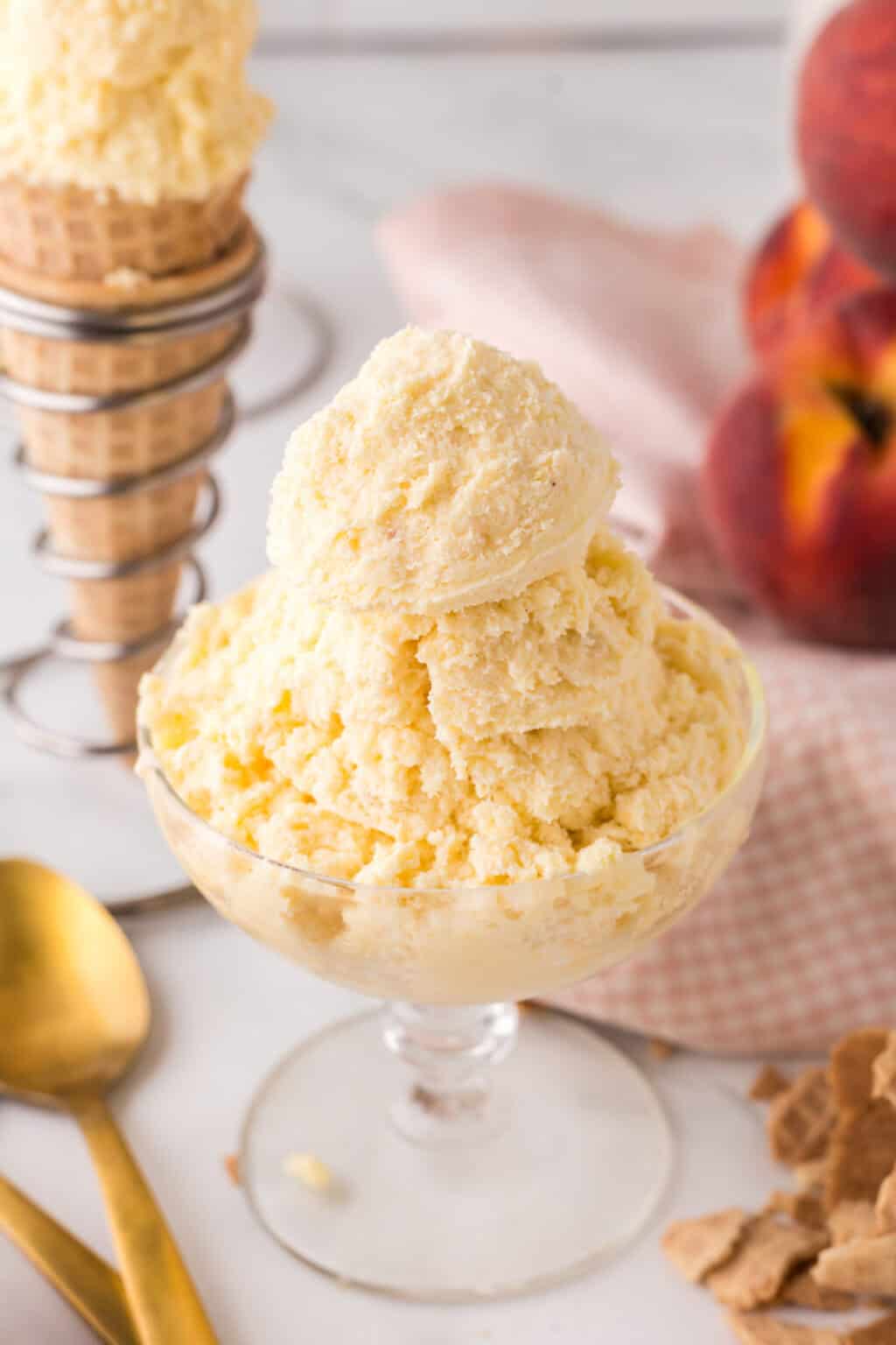 Fresh Peach Ice Cream - Easy Homemade Ice Cream Recipe With Peach