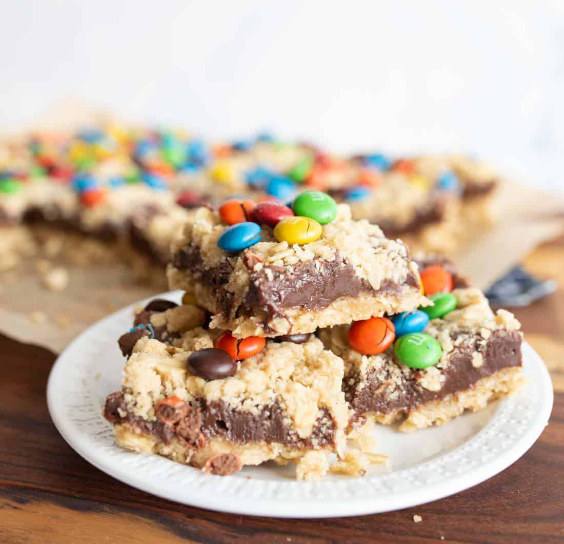 Irresistible Oatmeal Fudge Bars With M&M's % Bless this Mess