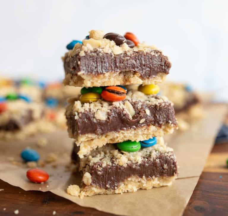 Irresistible Oatmeal Fudge Bars With M&M's % Bless this Mess